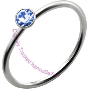 Light Blue Jewel - Silver Nose Ring - Unistylez.com