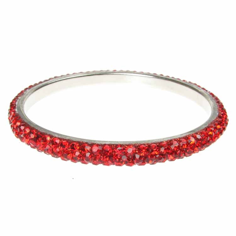 Red Crystal Bangle - Three Rows - Unistylez.com